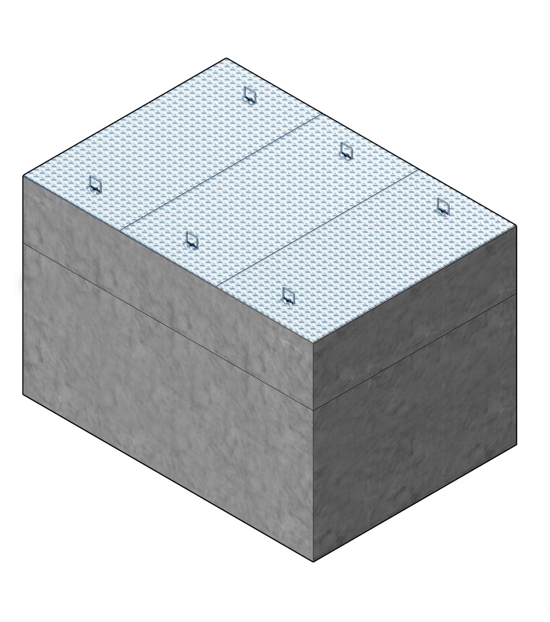 84 x 120 inch pedestrian rated pull boxes | Bolt-down aluminum covers.