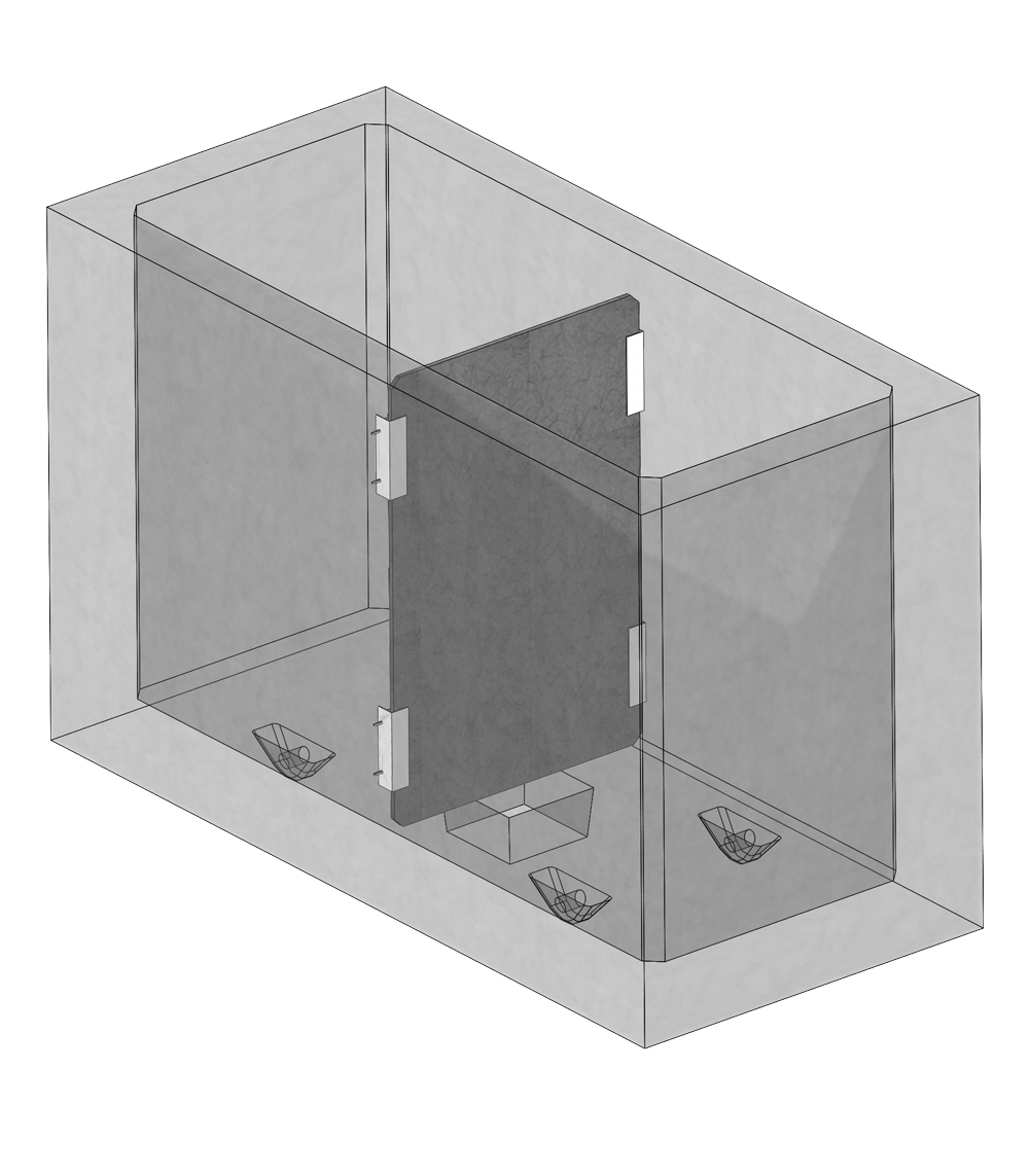 Fibercrete pull box divider panels are used to create internal ...